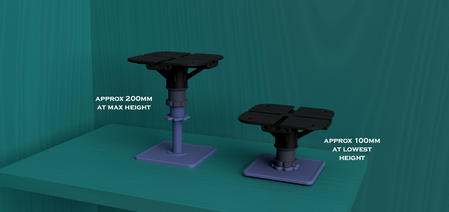 Trio of Rotating Work Tables 180mm with Height Adjustment option by ...