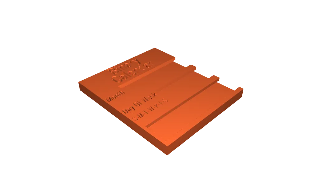 Binary Calendar by Spuppernickle | Download free STL model | Printables.com