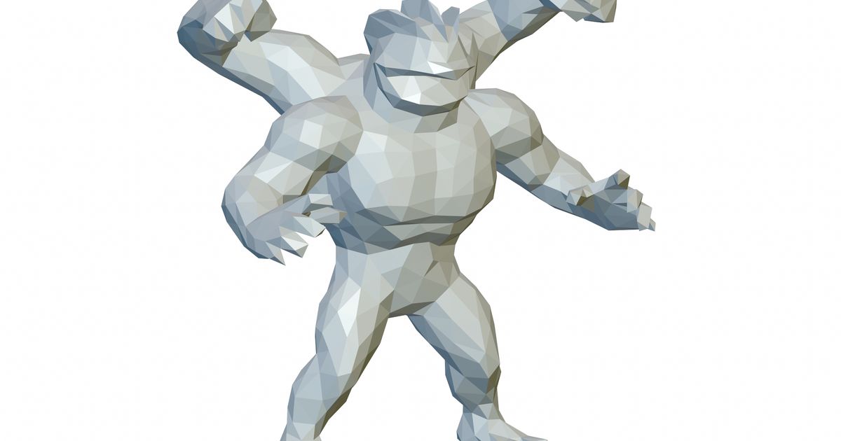 (Low Poly) Pokemon Machamp #68 - 3D Printing by 3Dprint1UP | Download ...