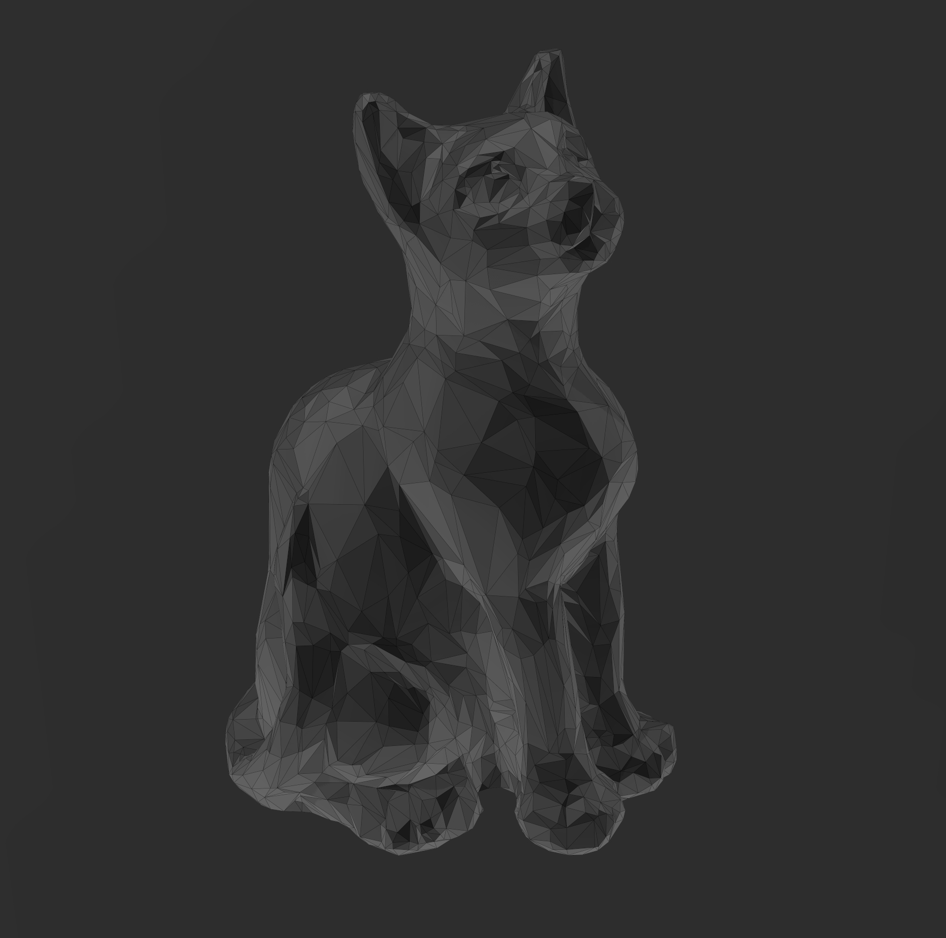 Sitting Cat Low Poly version by YZC DESIGN | Download free STL model ...