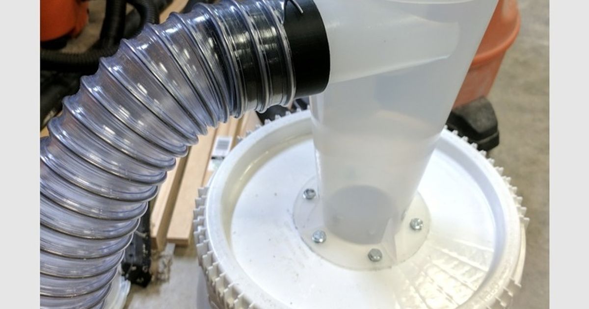 Cyclone Separator to Hose Adaptor by lendres | Download free STL model ...