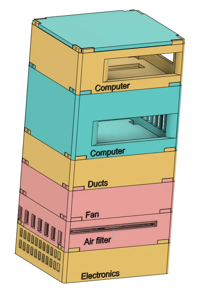 Stackable fan tower rack (asus pn50,nuc) by Dolmaster | Download free ...