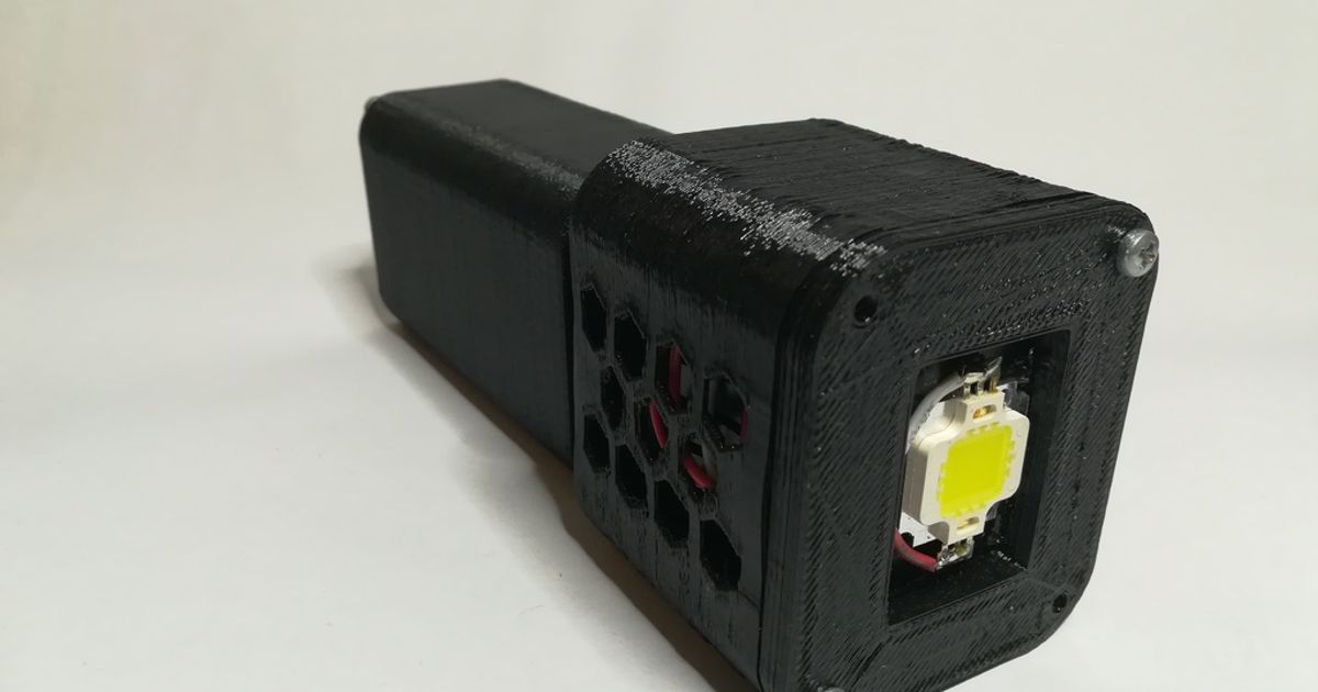 10W LED Flashlight (very bright) by J Hedel | Download free STL model ...