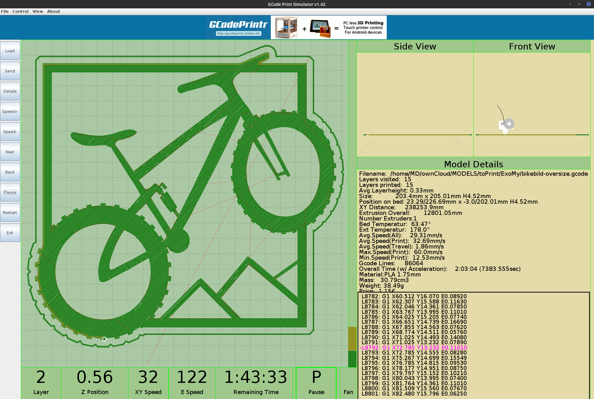 Bike Wall Art by GCodePrintr | Download free STL model | Printables.com