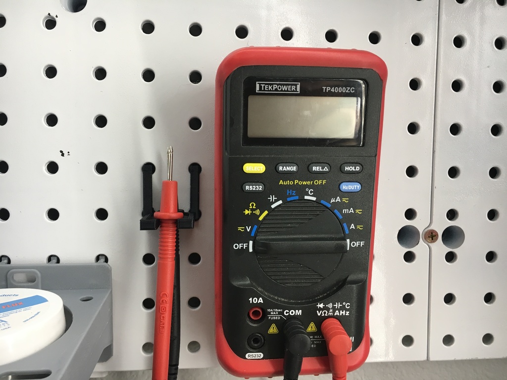 Peg Board Multimeter holder by spuder | Download free STL model ...