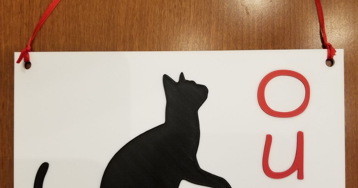 Cat out sign#1 by Jon | Download free STL model | Printables.com