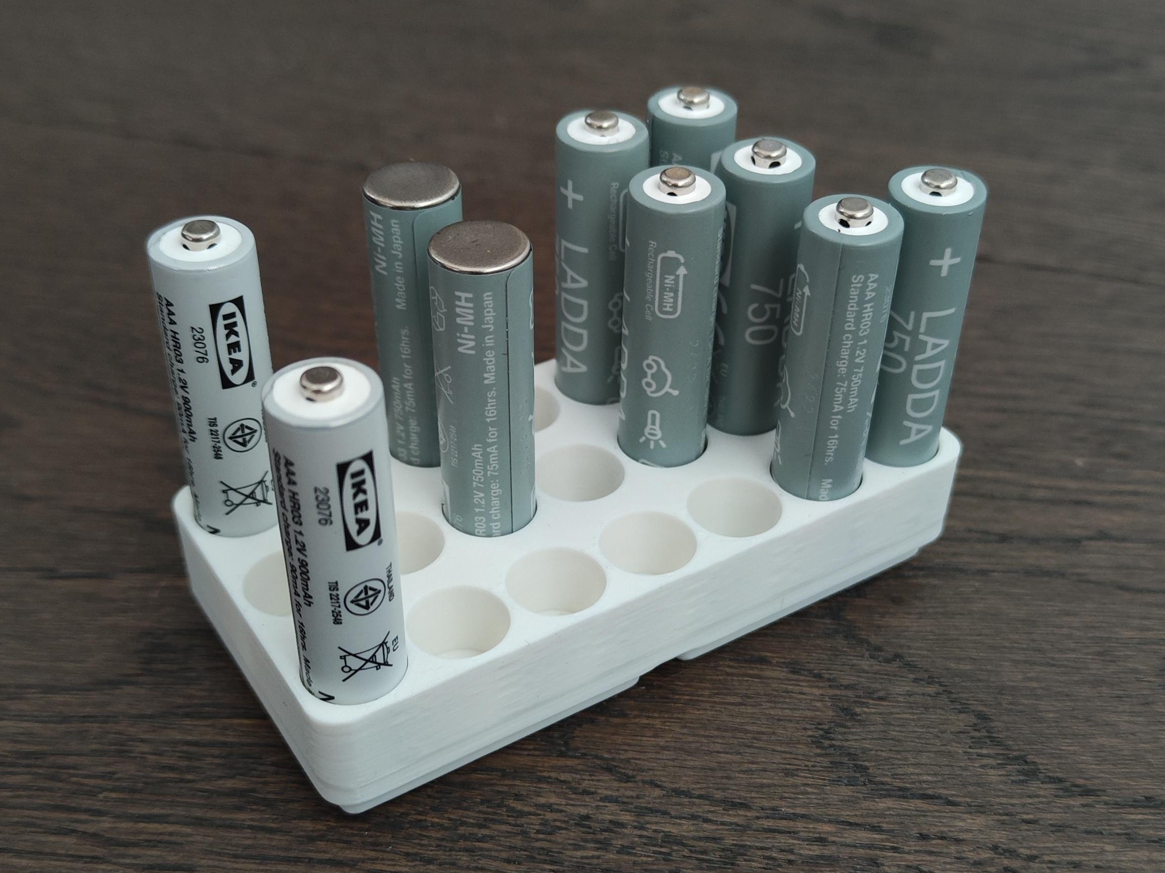 Gridfinity 2x1 Inter-stackable AAA battery holder by Topher | Download ...