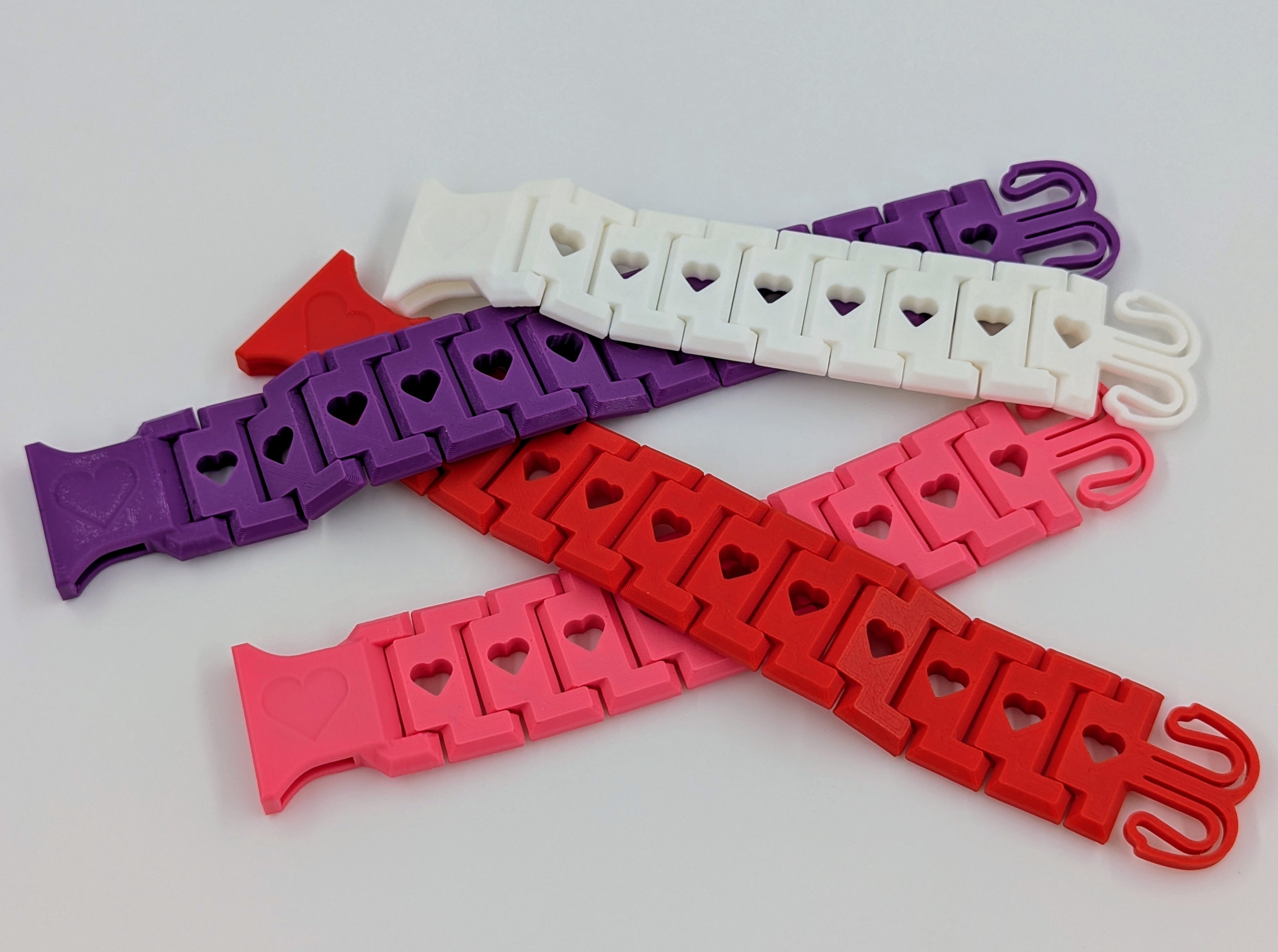 Flexi Love Heart Bracelet | 11 Sizes by Grandpa 3DPrints | Download ...