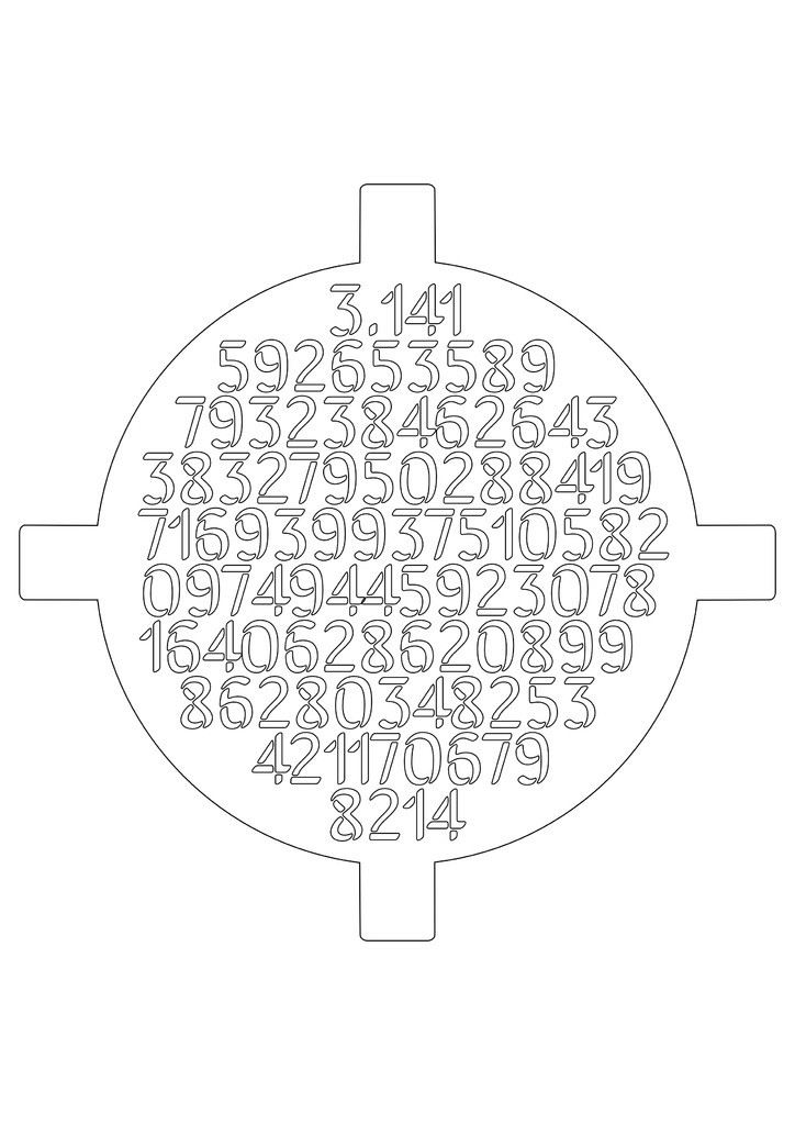 Pi Day Pie Burning and Stencil by FTWMaker | Download free STL model ...