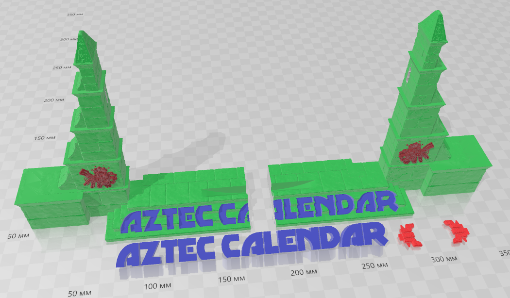 Aztec calendar (Aztec sun stone) Spanish-Piedra del Sol . DIORAMA WITH ...