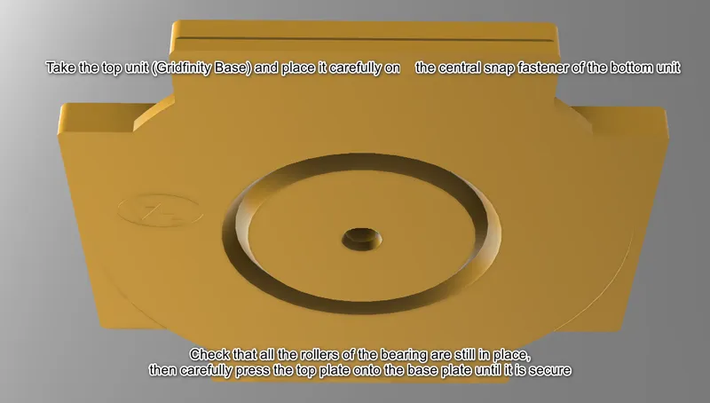 Gridfinity 'pressure fit' Turntable Base with optional Crossed Roller ...