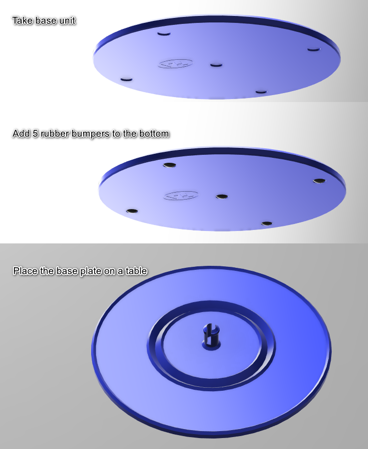 Gridfinity 'pressure fit' Turntable Base with optional Crossed Roller ...