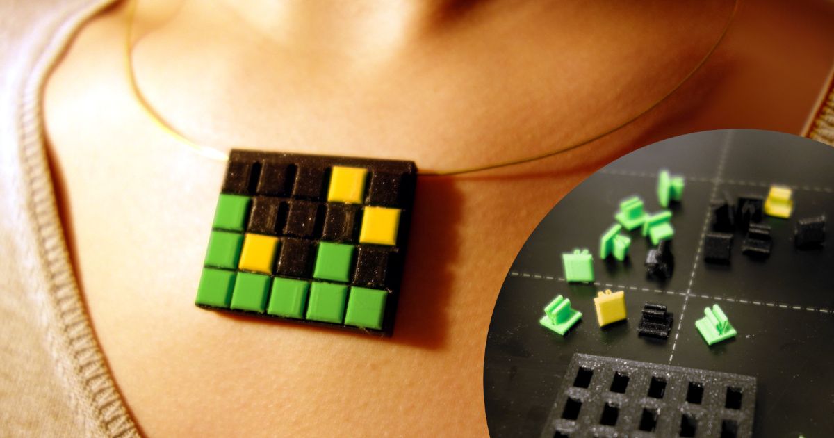 Wordle peg grid - necklace or brooch by ateldsign | Download free STL ...