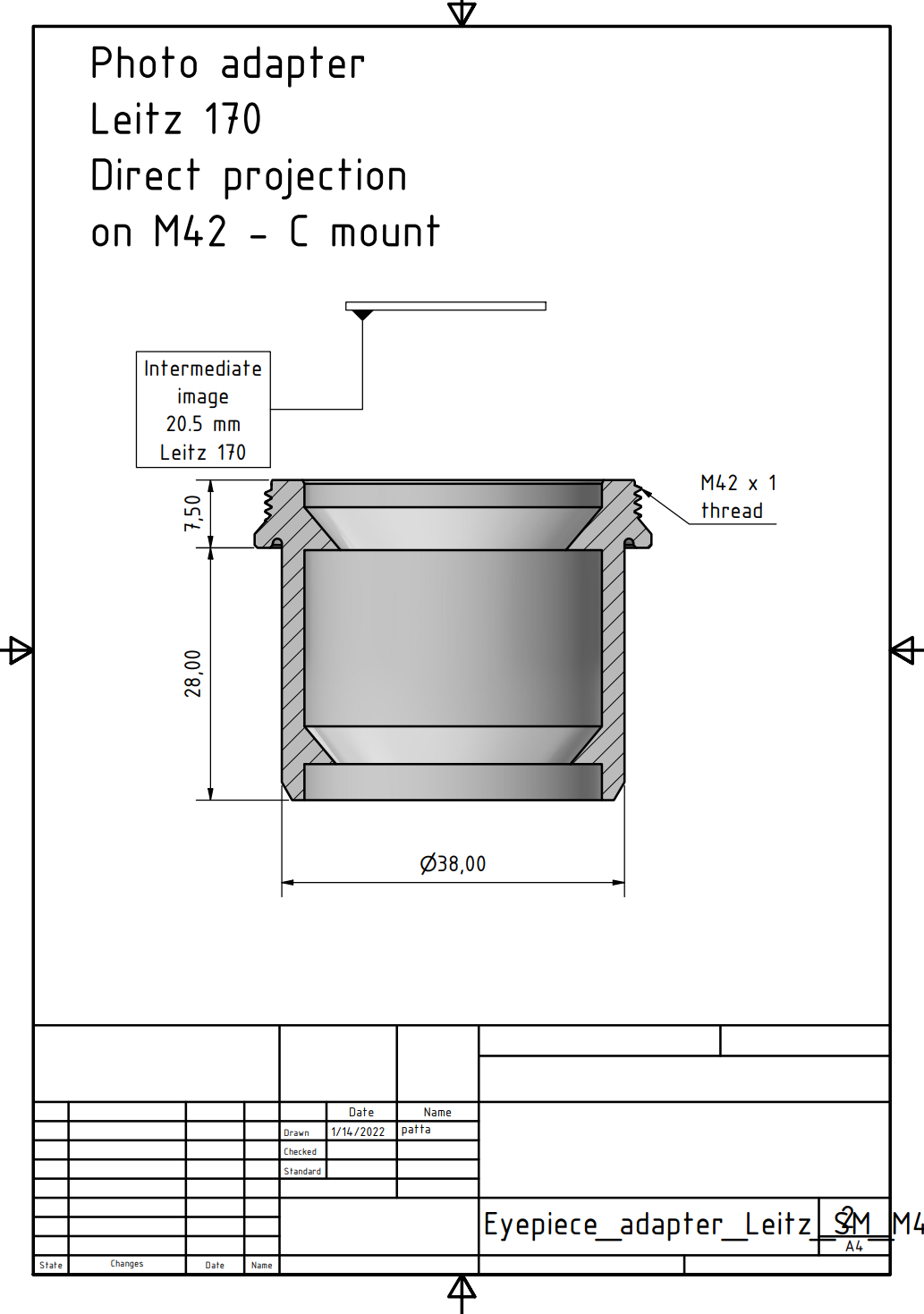 Photo adapter Microscope Leitz by patta | Download free STL model ...
