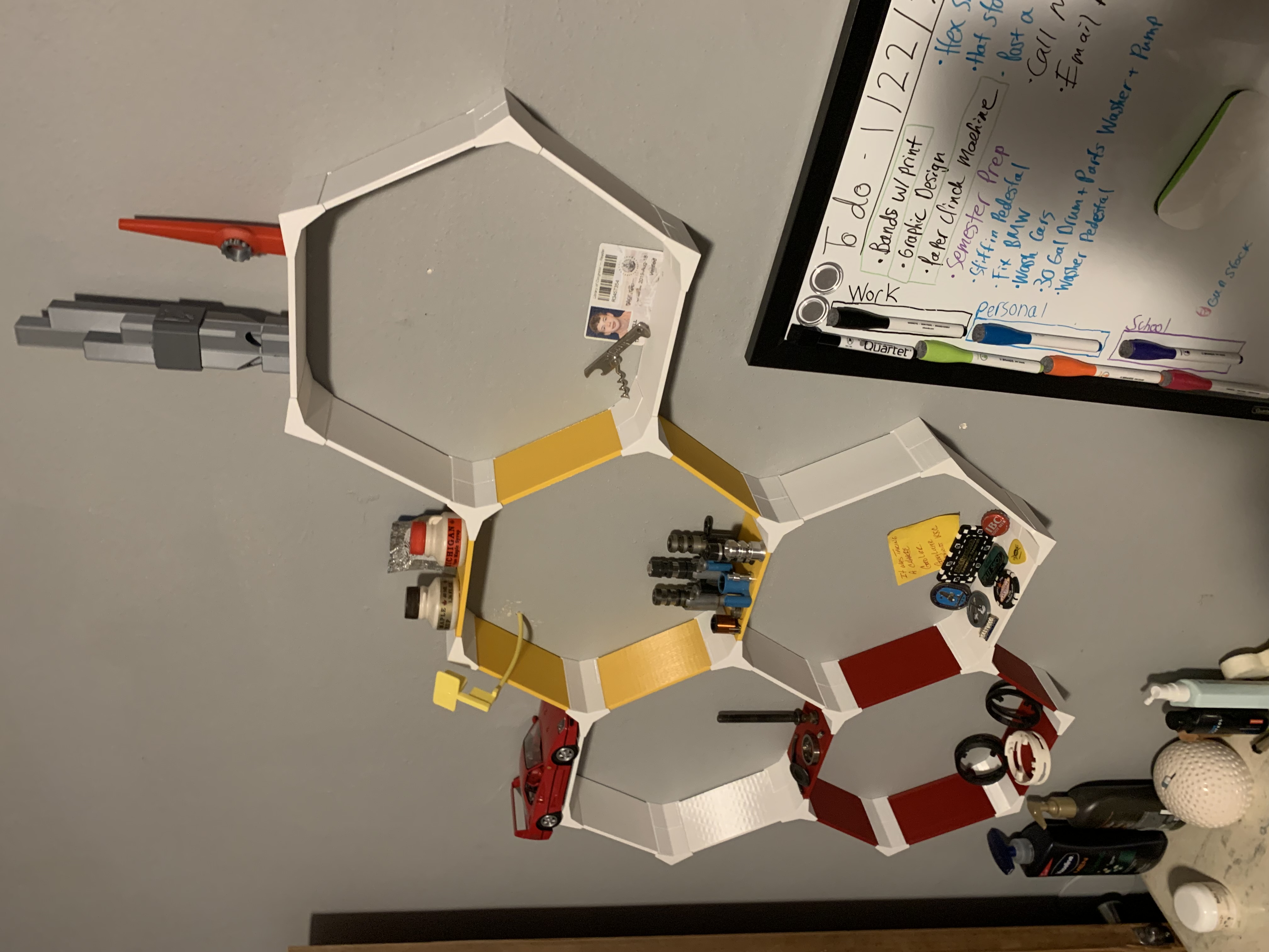 Strong fully 3D printed 10.25" hexagonal shelf system by Mitchell Takes ...