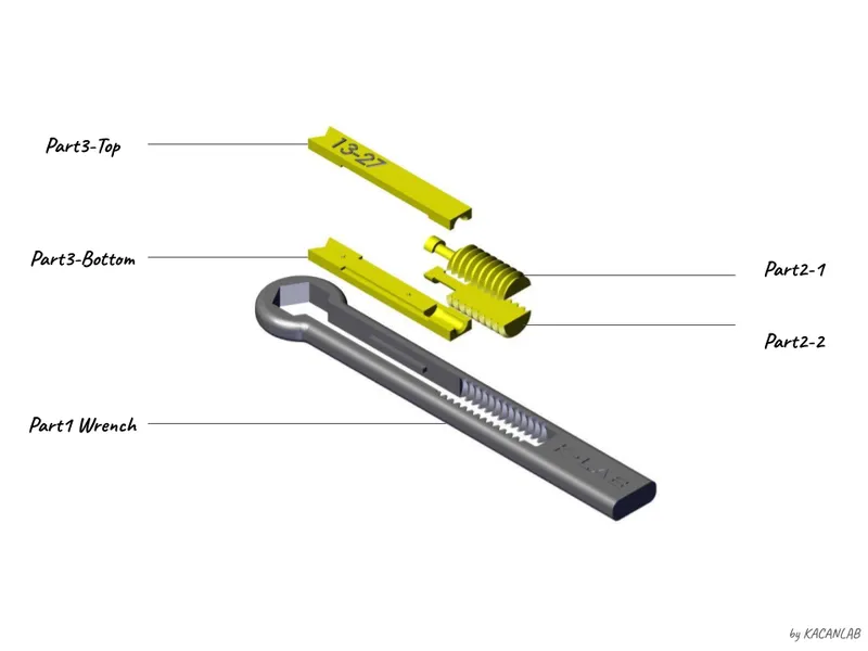 Adjustable Wrench by KACANLAB | Download free STL model | Printables.com