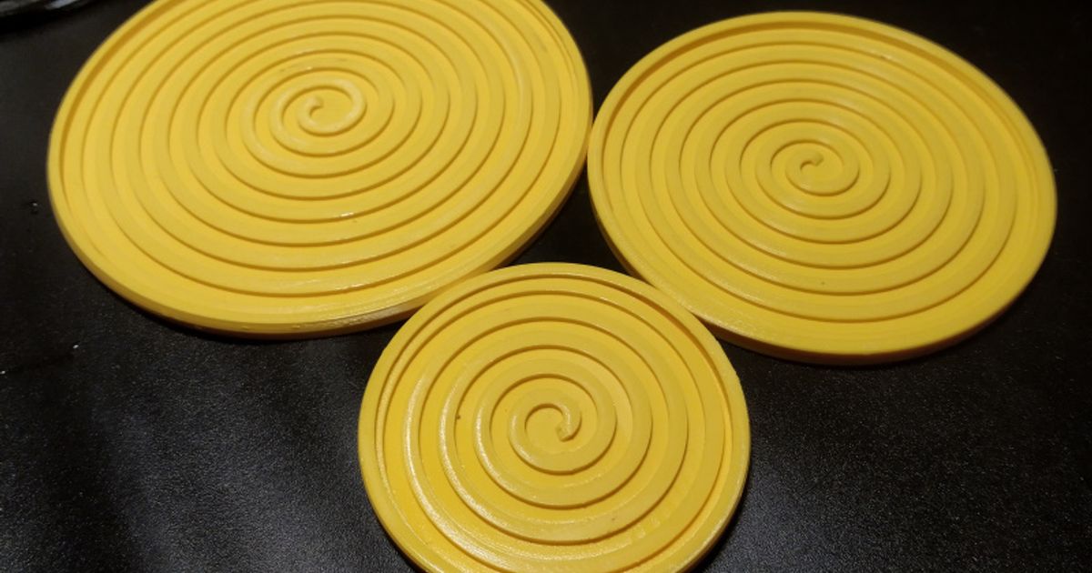 Round coasters with spiral pattern by Printing Programmer | Download ...
