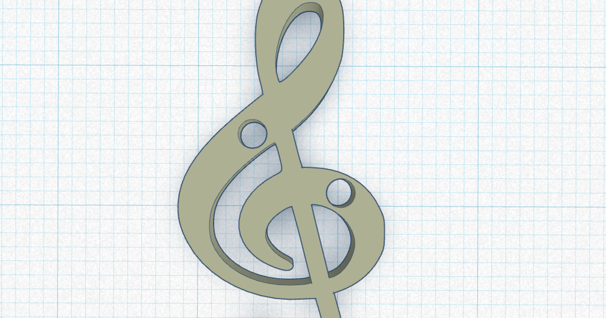 Treble Clef Button by SK3D | Download free STL model | Printables.com