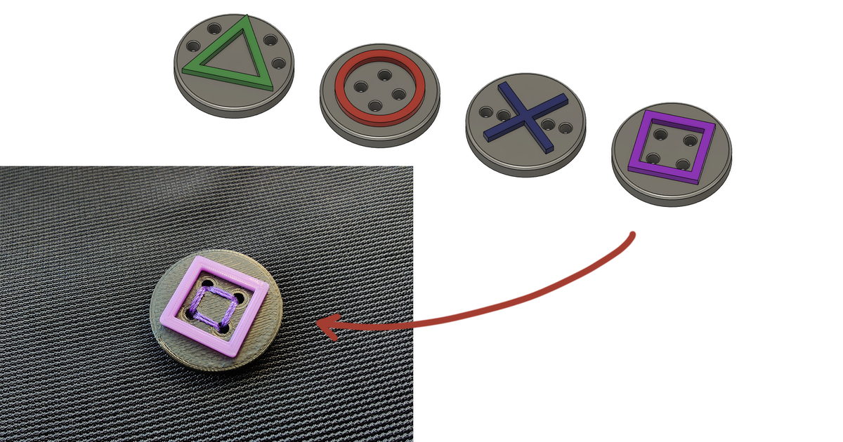 Playstation Clothes Buttons by Celta | Download free STL model ...