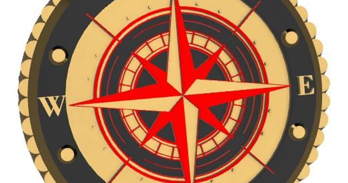 No Sew Button! - Compass Rose (FFF Variant - 1") by mbrowwwn | Download ...