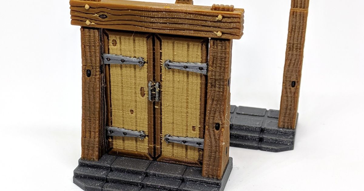 Wood Dungeon Door w/ Straight Header - Working by Robagon3D | Download ...