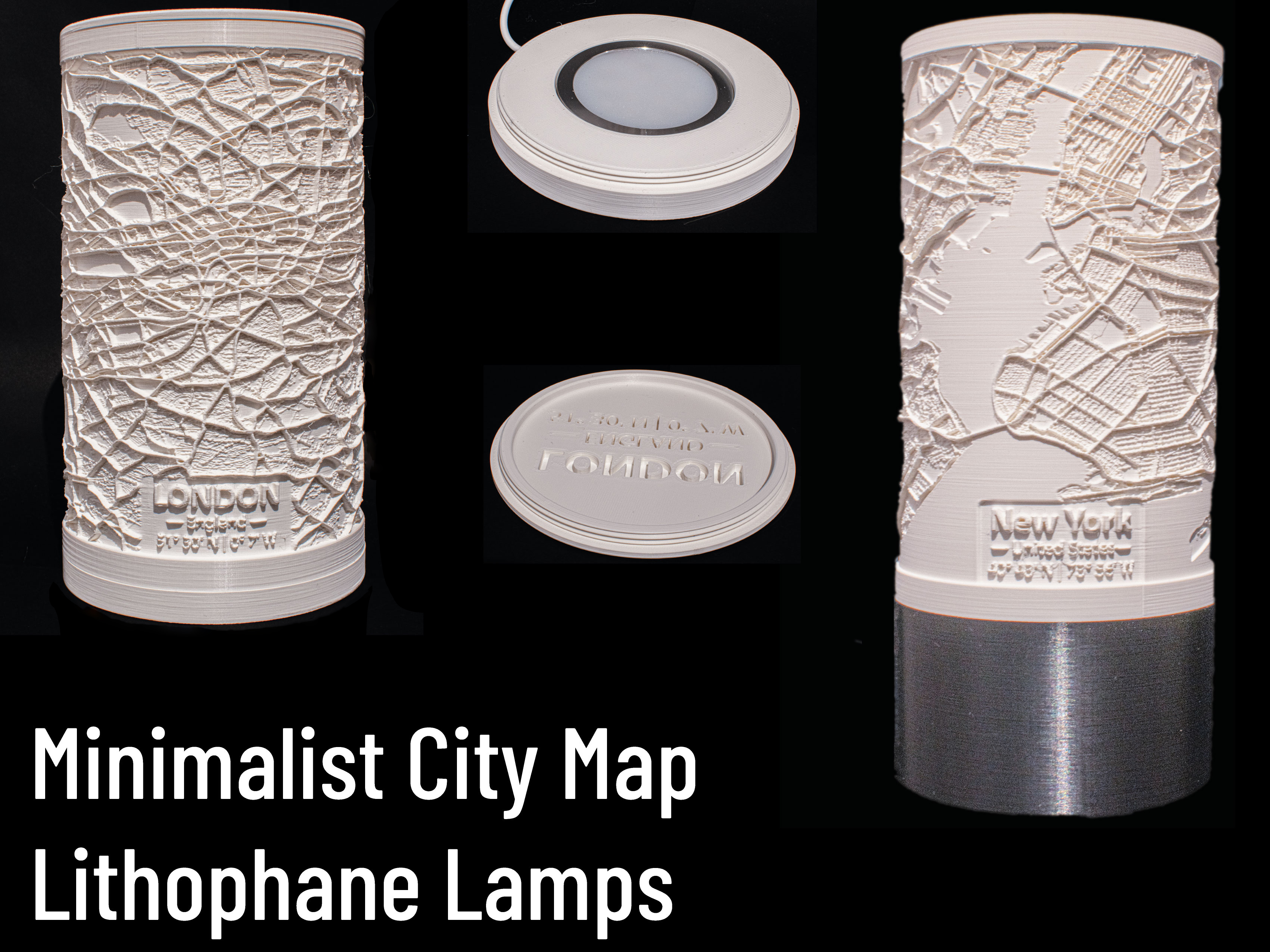 Minimalist City Map Lithophane Lamps - Tutorial by FritzPeppone ...