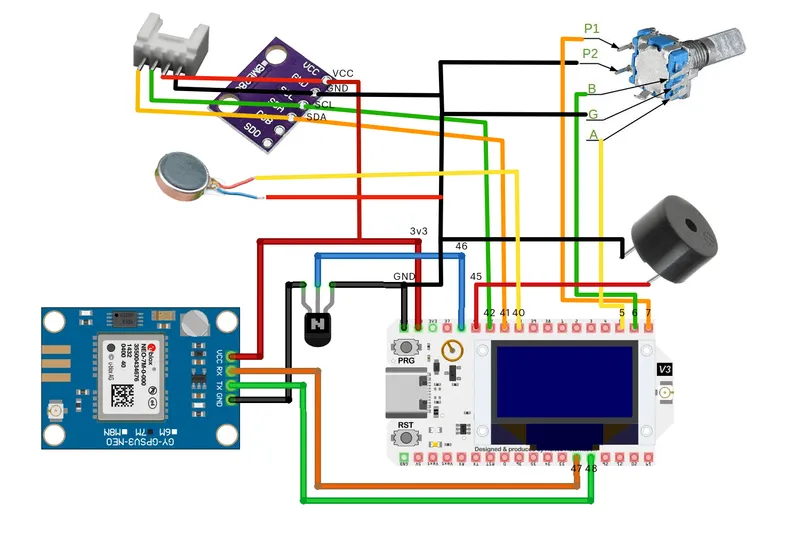 Heltec LoRa32 V3 Meshtastic Case with Encoder/Buzzer/Vibro/GPS ...