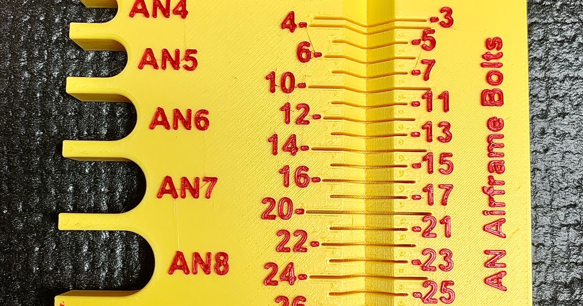 Bolt Sizer for Airframe Bolts (AN spec) by LarryD | Download free STL ...