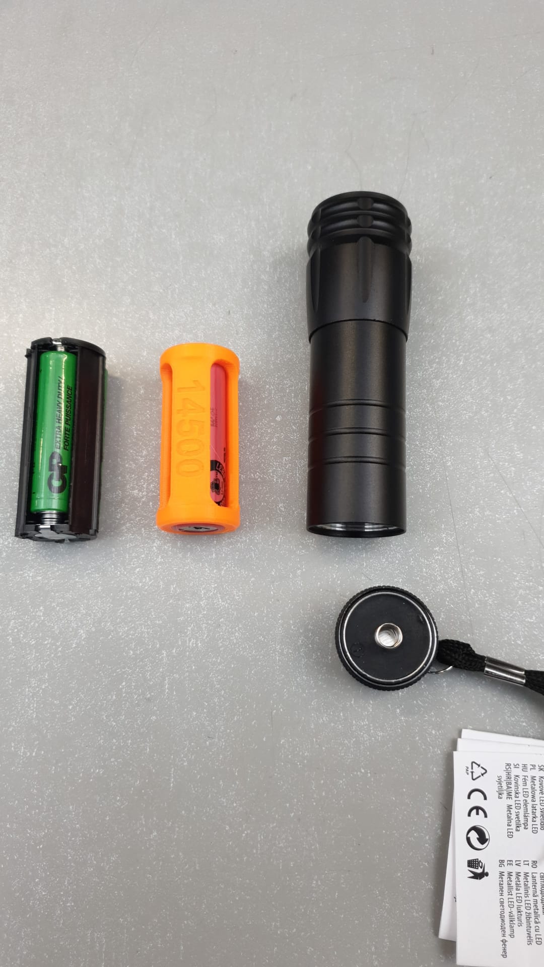 Li-ion battery 14500 adapter for flashlight by radekrac | Download free ...