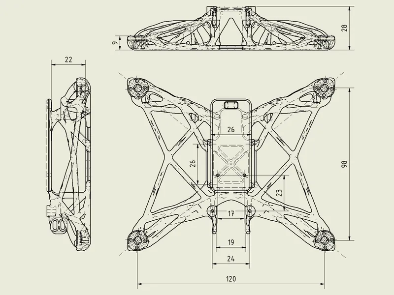 Project Synthara - Generative Design FPV Drone Frame 3.5 Inch by ...