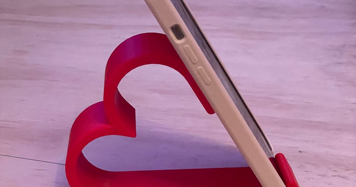 Heart Phone Stand by Cspar7 | Download free STL model | Printables.com