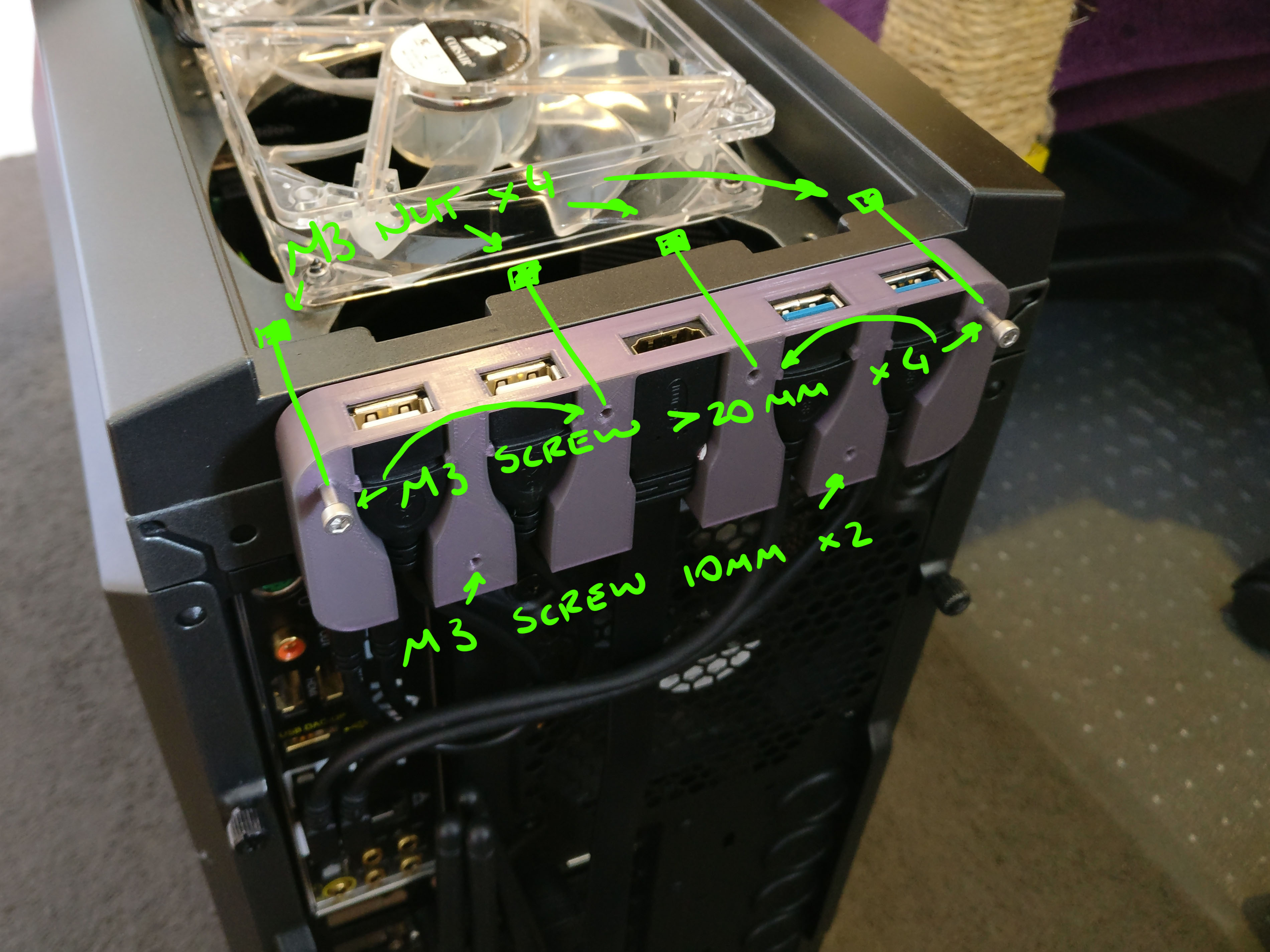 USB & HDMI Extension Cable PC Case Mount by ANTALIFE | Download free ...