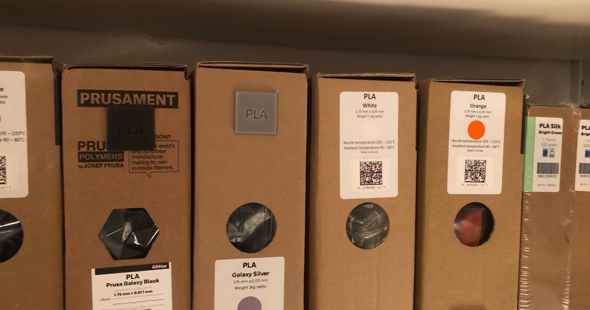 PLA filament sample sign for Prusa filament cardboard box. by Bruno ...