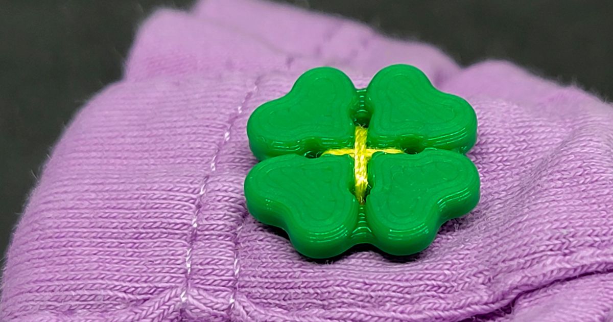 Clover button / Čtyřlístkový knoflík by JanB | Download free STL model ...