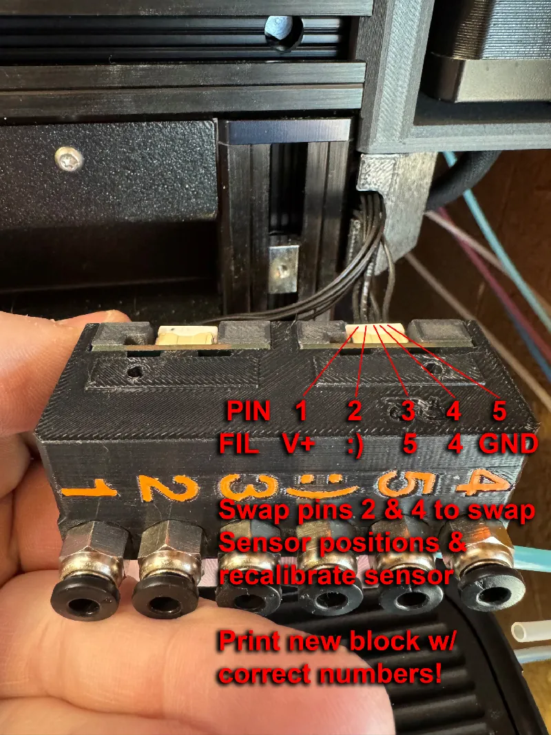PORT NUMBERS IN ORDER! Prusa XL Filament Sensor x6 (magnetic / weaker ...