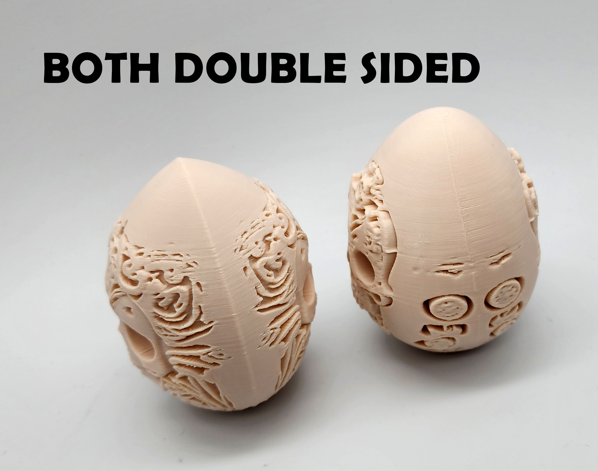 2 Carved Skull Eggs by Triple G Workshop | Download free STL model ...