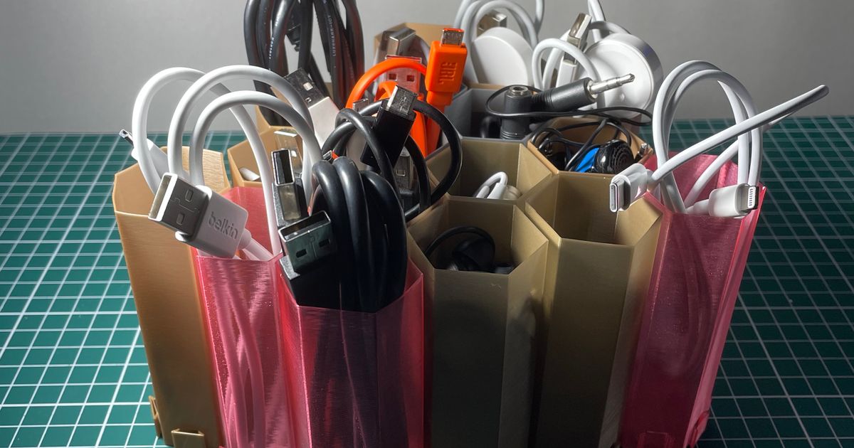 Multiple Cable Sortening Hex Grid by Archetrico | Download free STL ...