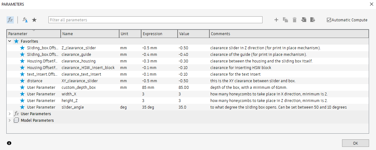 HSW - Customizable parametric sliding box by DennisP | Download free ...