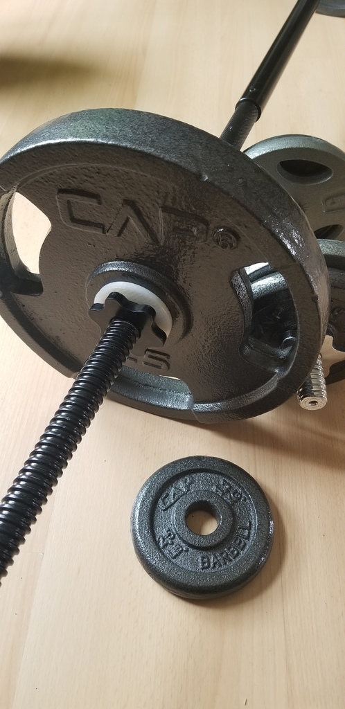 Free weight bar adapter. Two inch weight on one inch bar. by ...