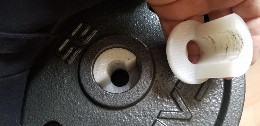 Free weight bar adapter. Two inch weight on one inch bar. by ...