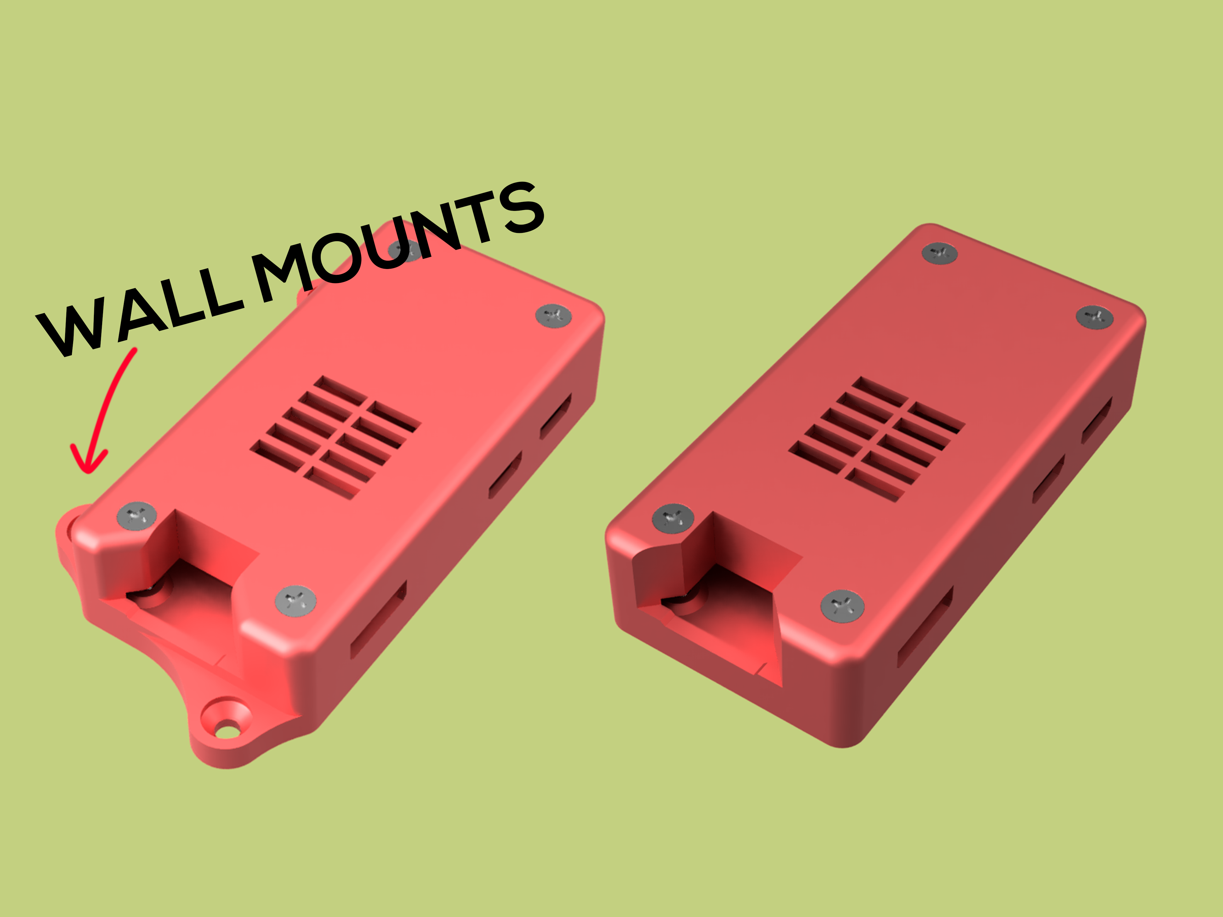 Wall mountable Raspberry pi zero/zero 2 case with space for 8mm ...