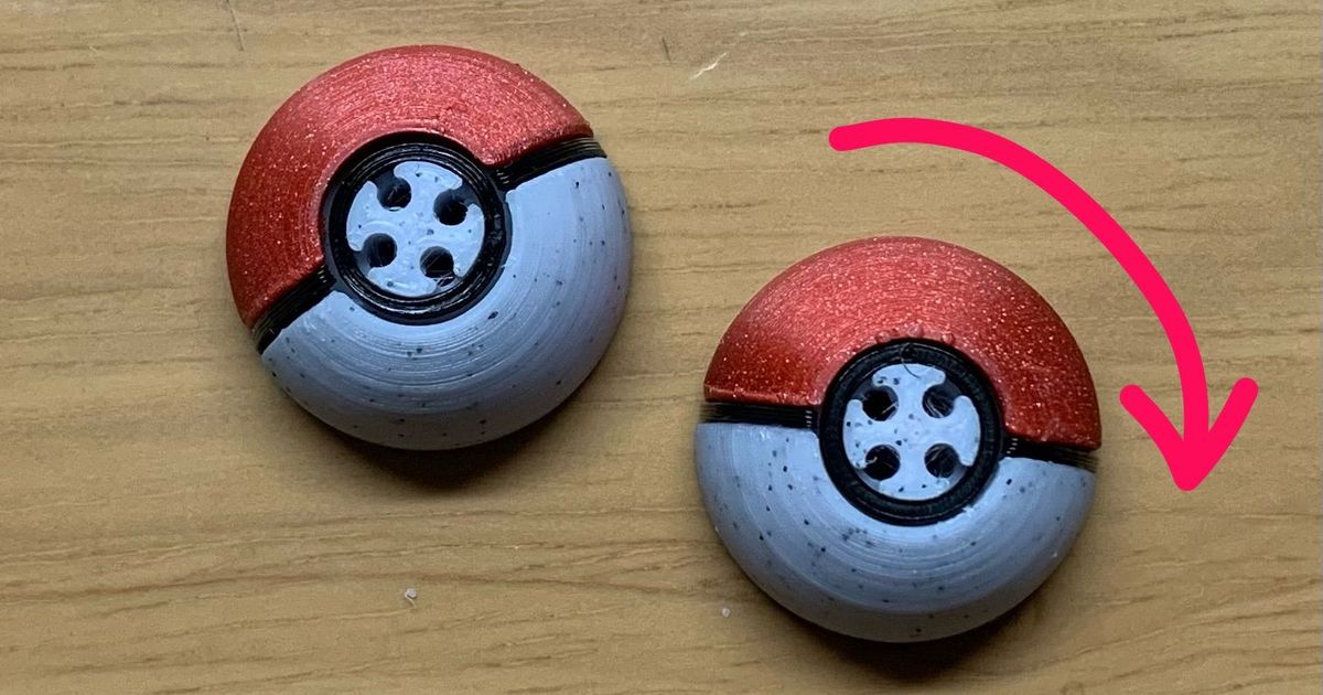Poké Ball Fidget Spinner Button von takarocks | Kostenloses STL-Modell ...