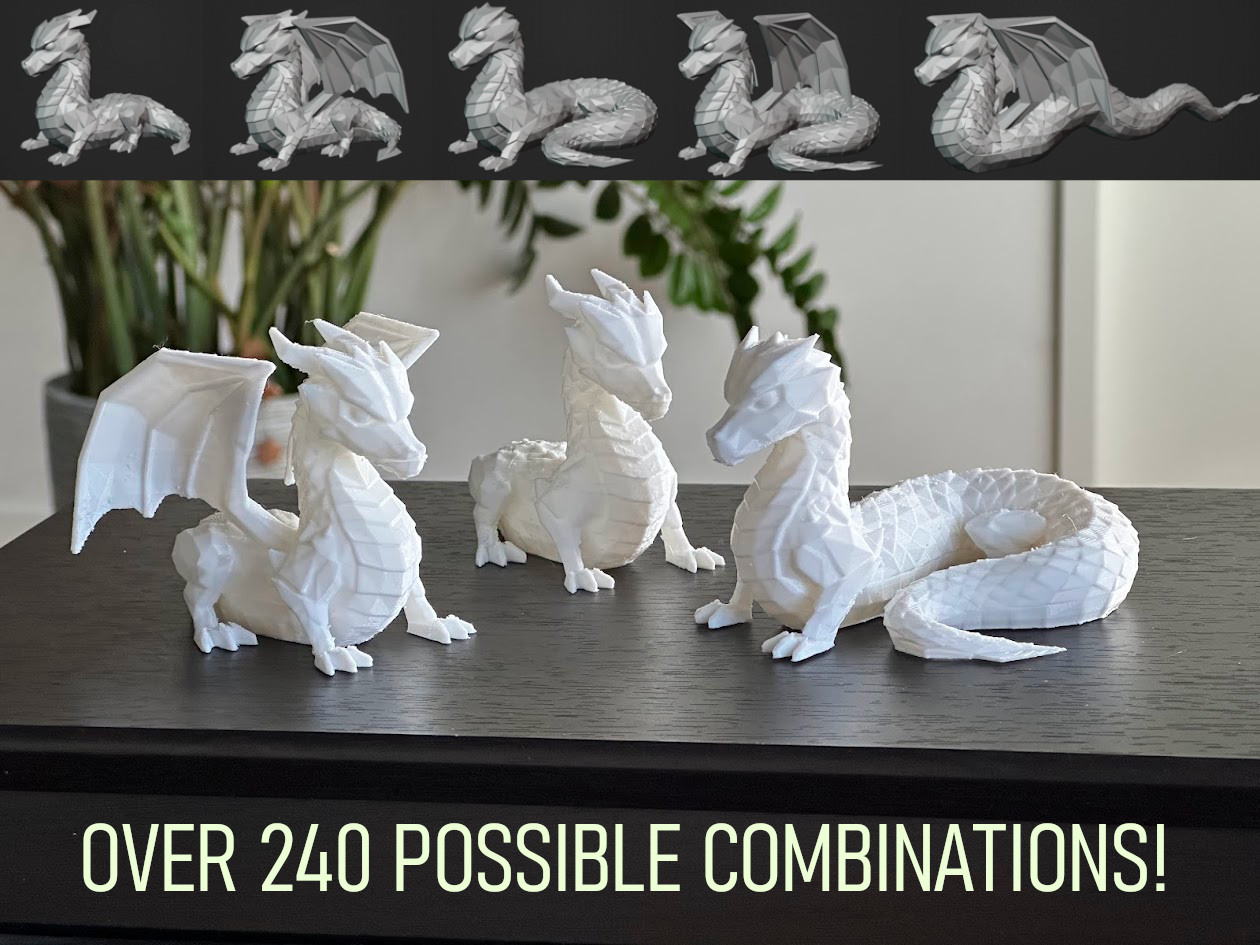 Low Poly Dragon by Matthias L | Download free STL model | Printables.com