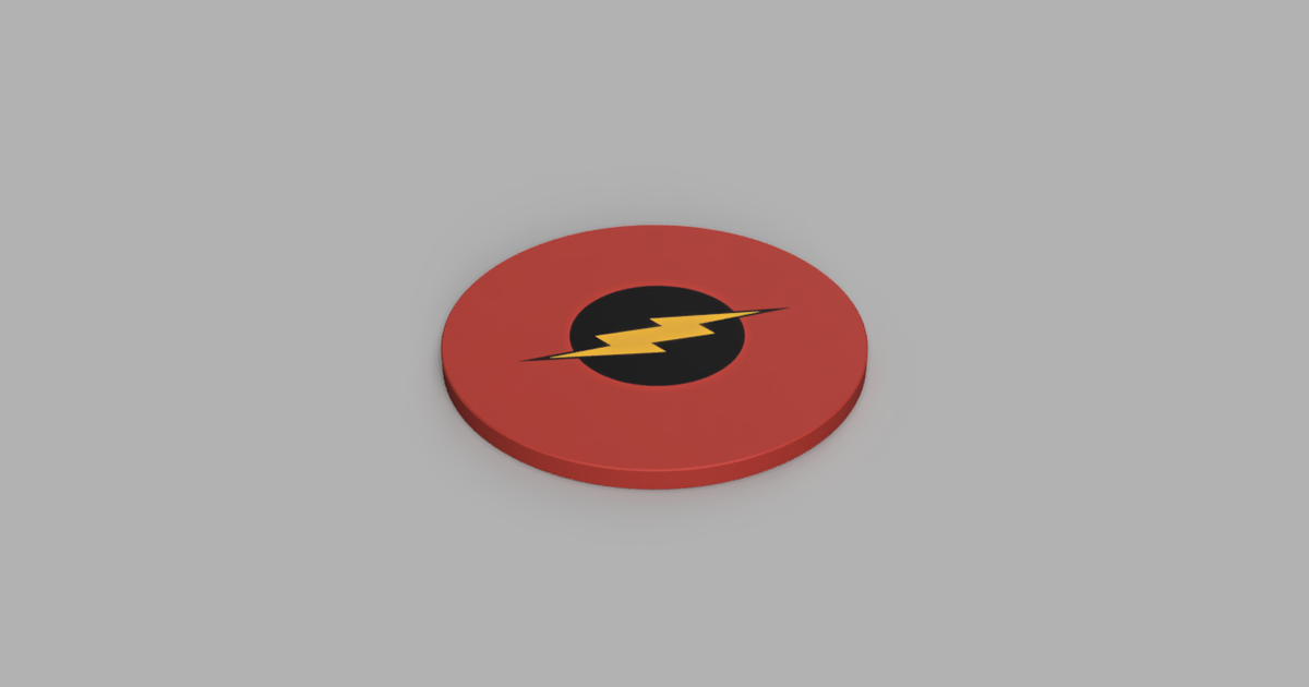 DC Flash Logo Coaster by Sixteenbit | Download free STL model ...