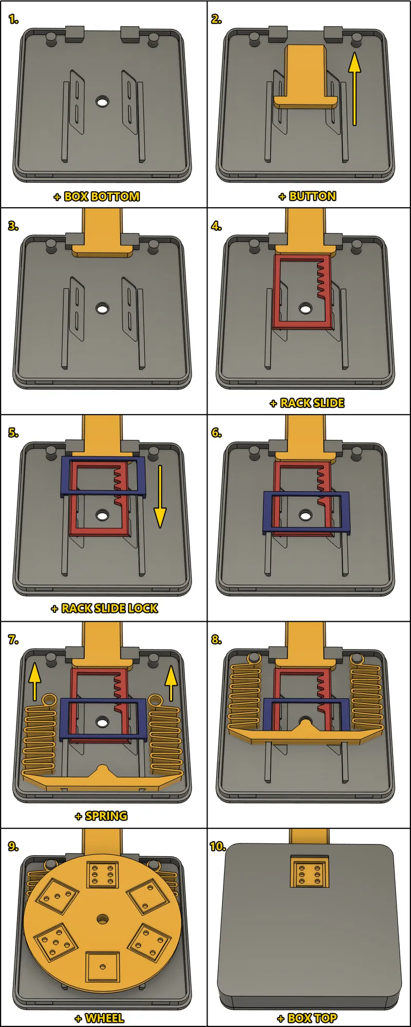Mechanical dice D6 and D10 (no additional parts) by Ame | Download free ...
