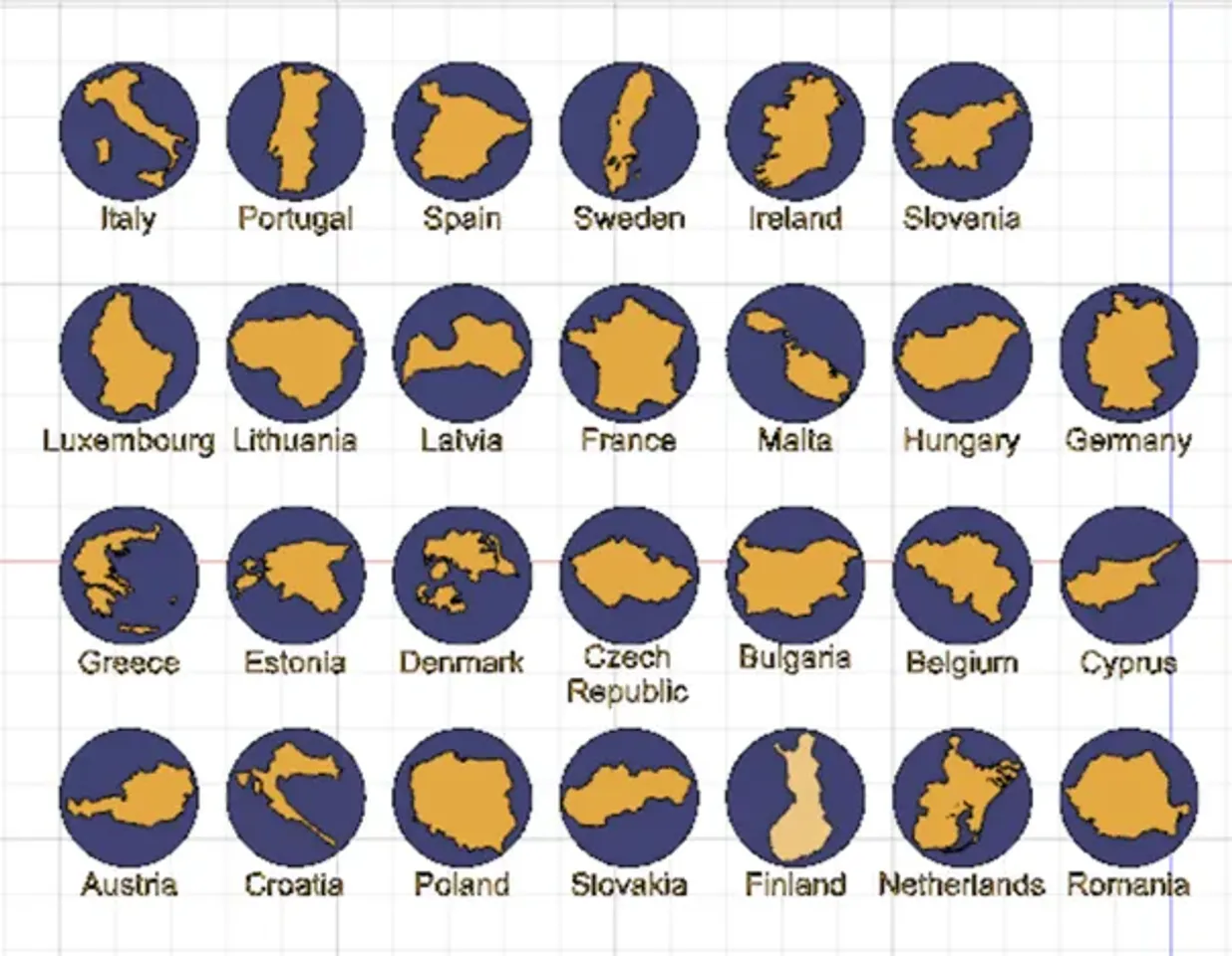 EU countries buttons by W.Bálint | Download free STL model | Printables.com
