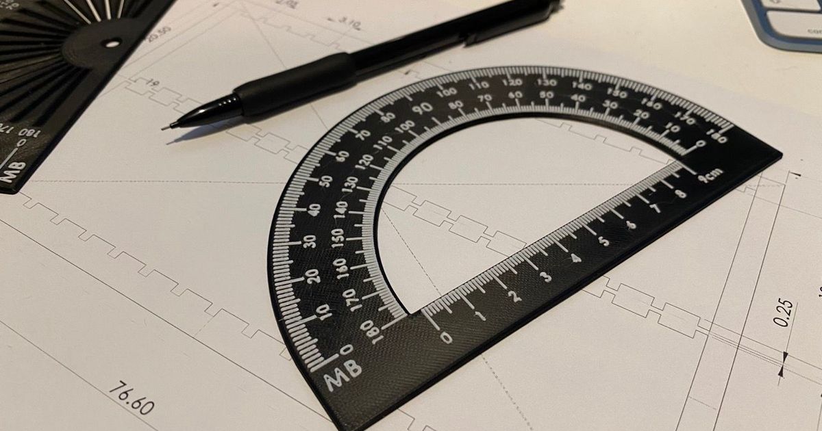 180 Semi Circular Protractor by Martin | Download free STL model ...