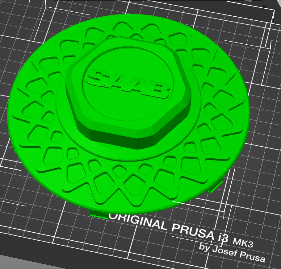 Saab cross spoke cap by CrazyCote | Download free STL model ...