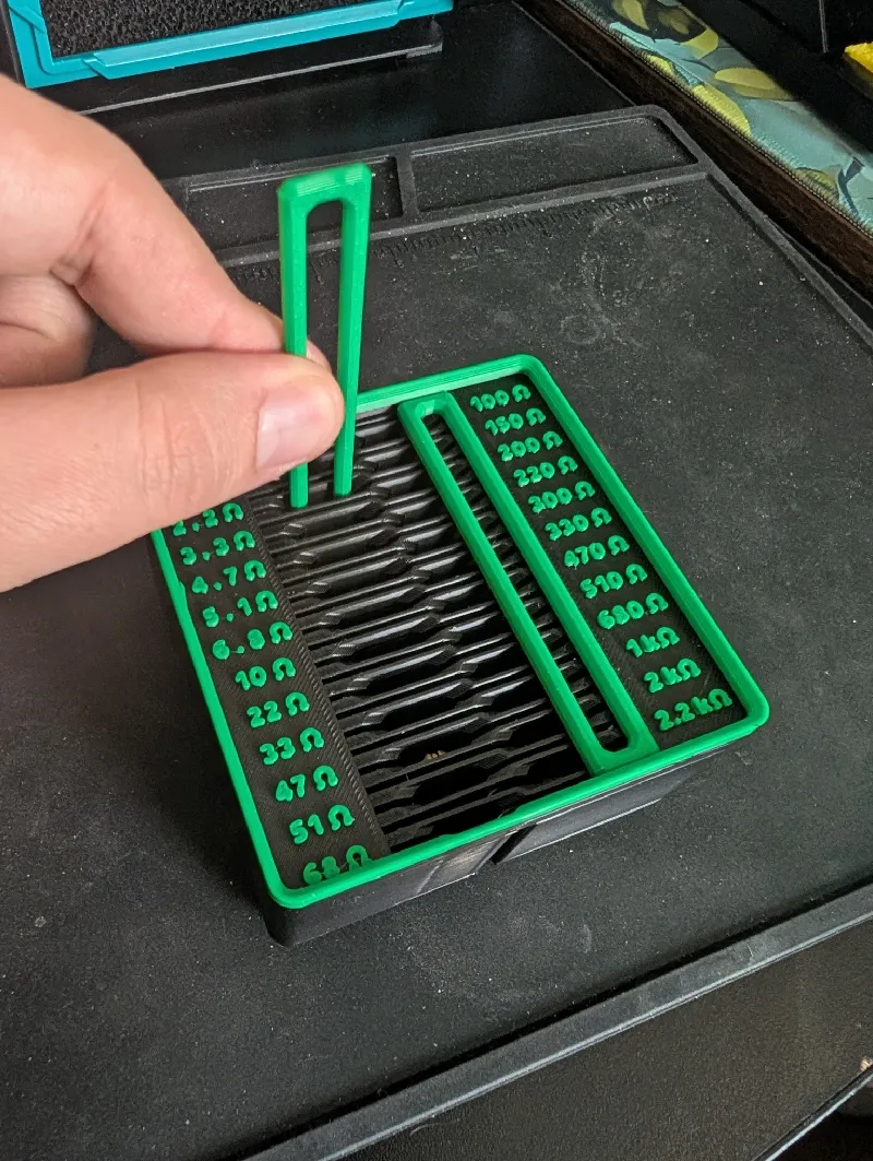 Gridfinity Ridge Style Resistor Bin by ToastedRice | Download free STL ...