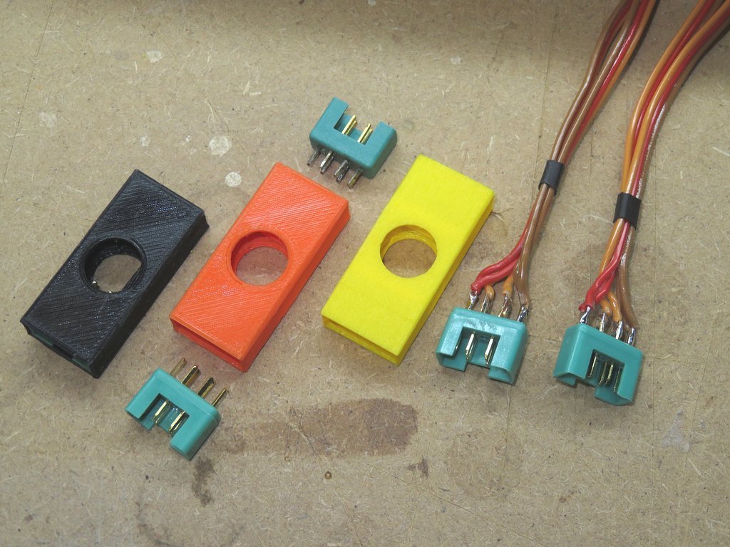 MPX male / female connector holder for RC sailplane, glider par 3D-Muc ...